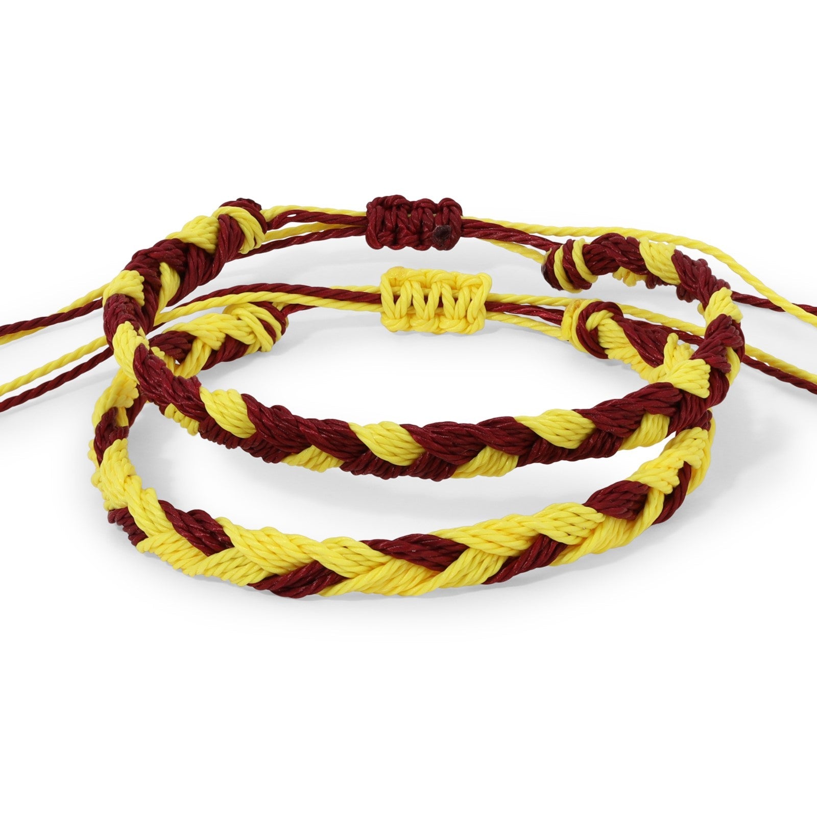 Maroon and Gold Team Color Braided Bracelets - Set of 2 – My Fun Colors